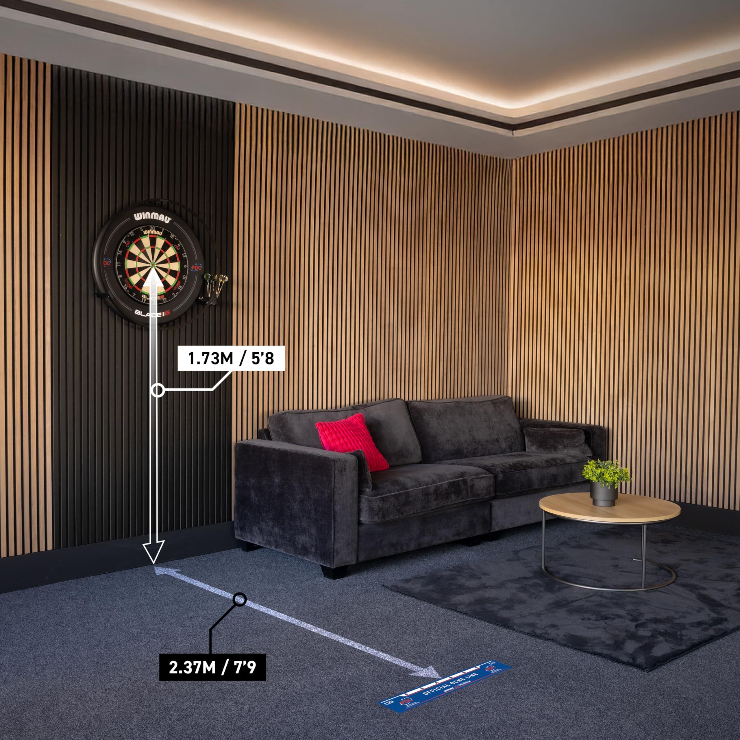 WINMAU - PDC Oche Line - High Visibility Throw Line - Darts Accessories ...