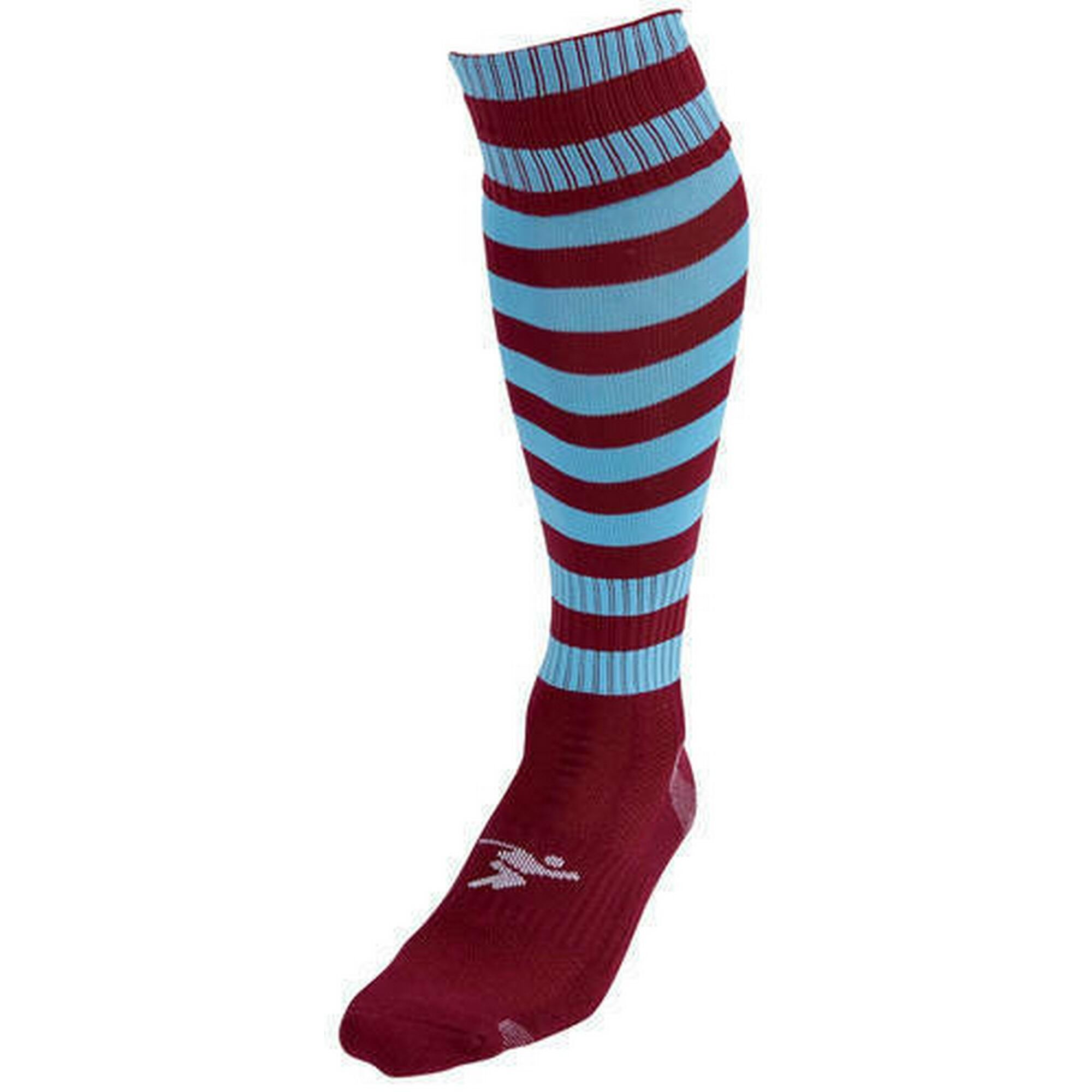 Unisex Adult Pro Hooped Football Socks (Maroon/Sky Blue) PRECISION ...
