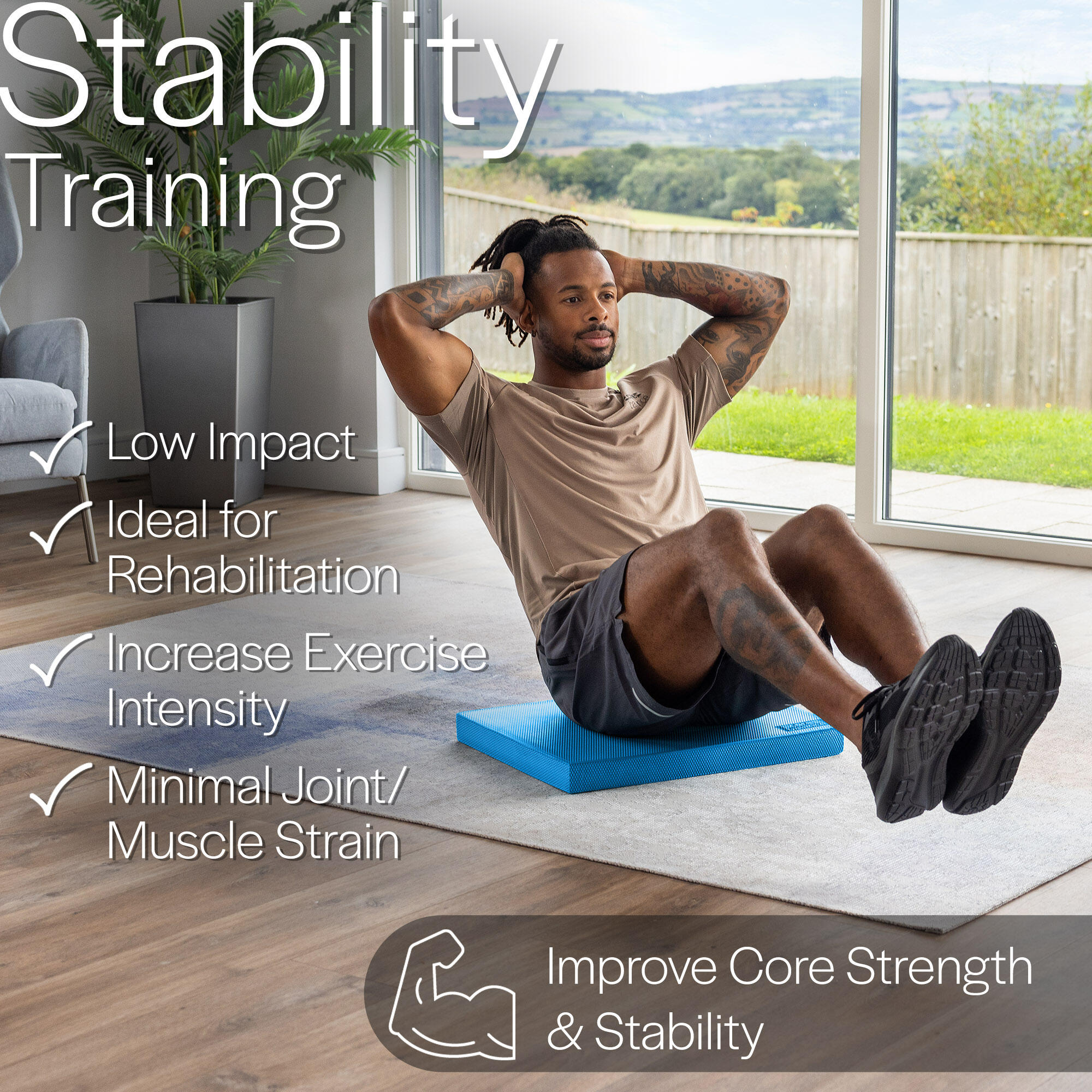 Balance Pad TPE Foam Stability Training Cushion Non Slip Large Core ...