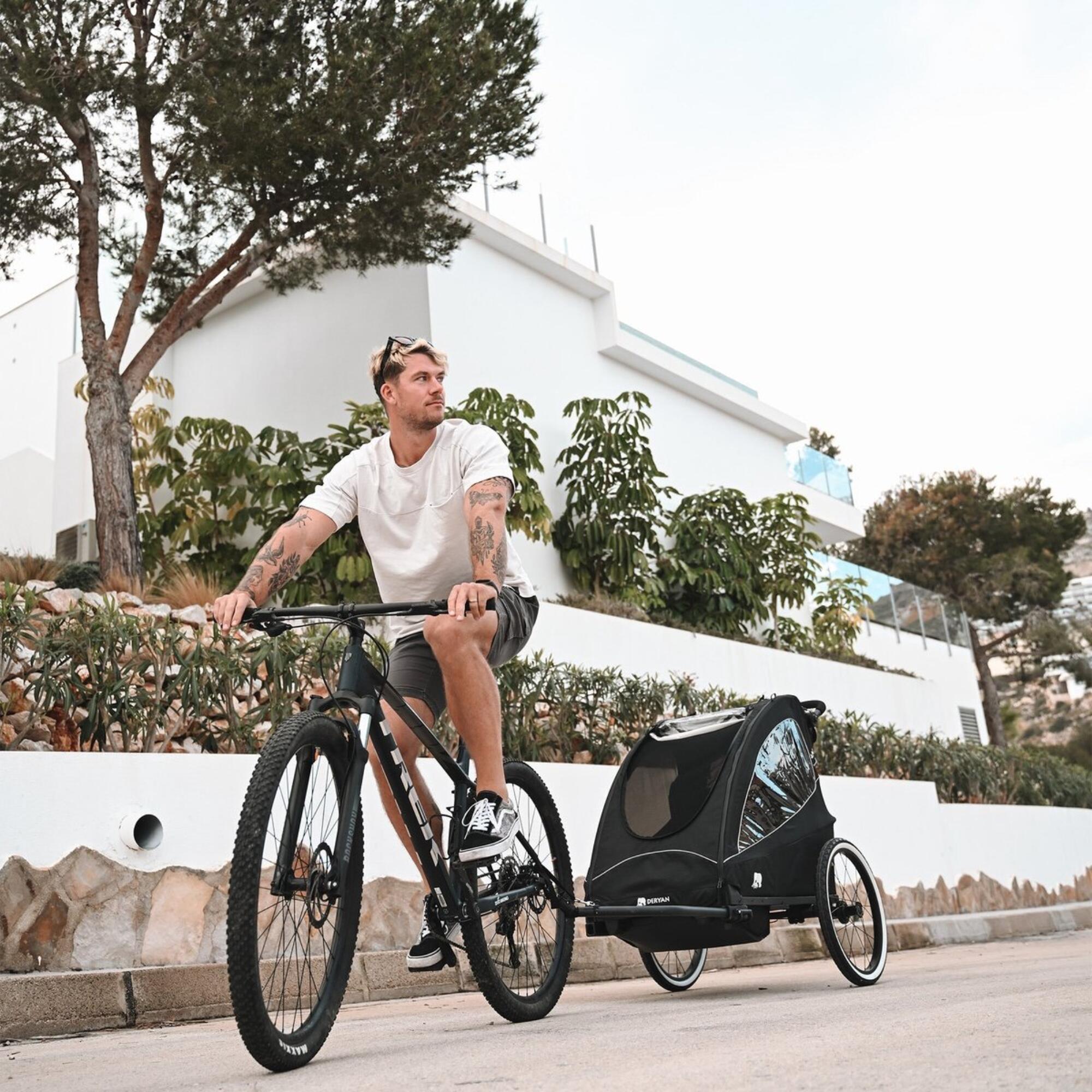 Luxury Bike Trailer - 3-in-1 Bike Trailer - Stroller - 1 Person - Black ...