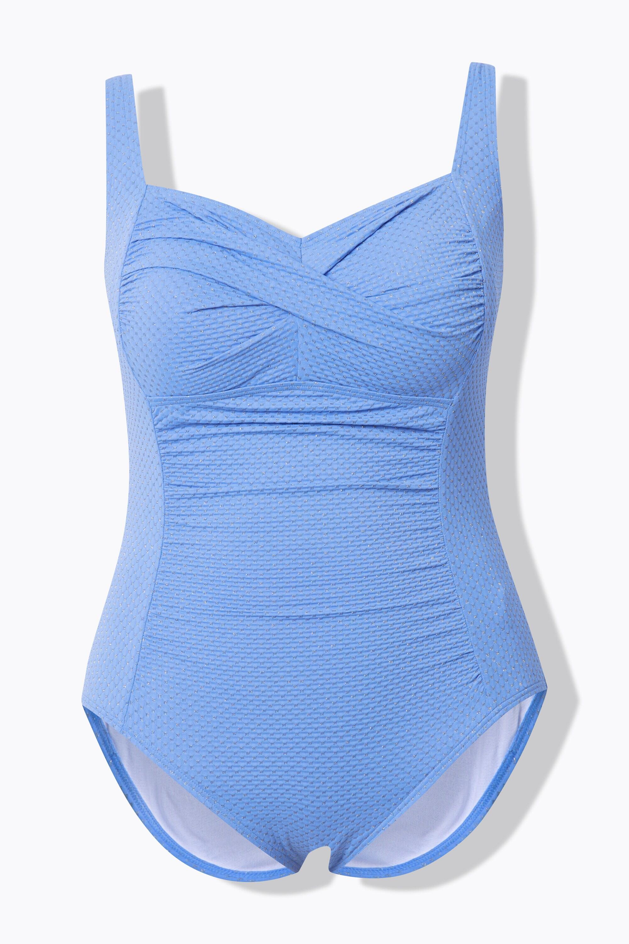 Women's Plus-Size Swimsuit Blue with Soft Cups Powermesh ULLA POPKEN ...