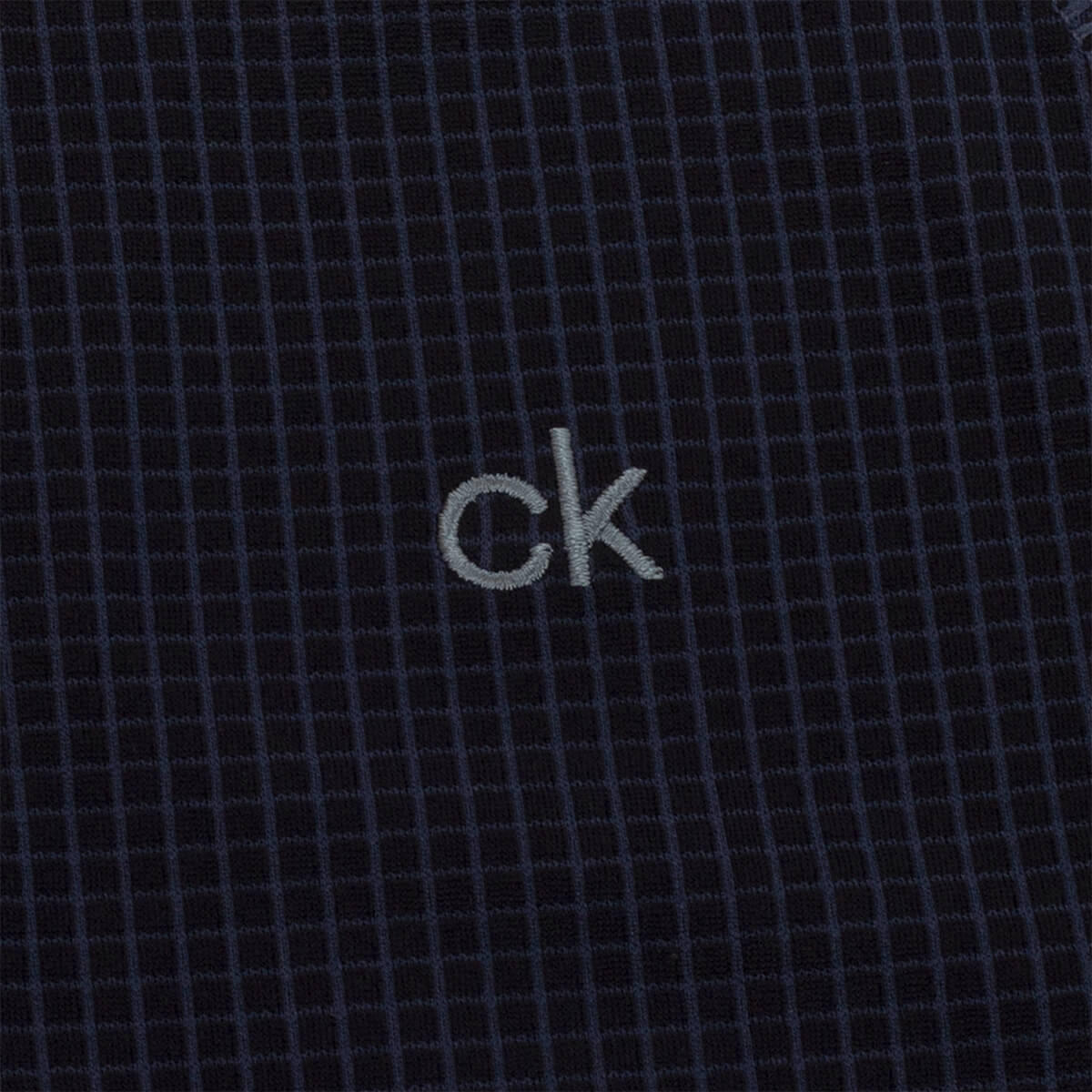 Calvin Klein Mens Micro Grid CK 1/2 Zip Pullover - Navy/Slate - L CALVIN KLEIN | Decathlon