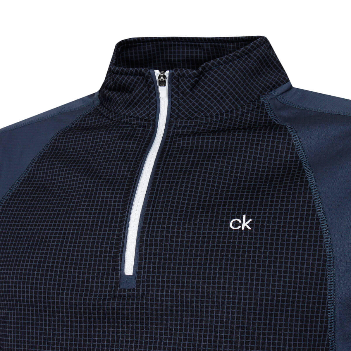 Calvin Klein Mens Micro Grid Half Zip Mid Layer - Navy/White - XXXL ...