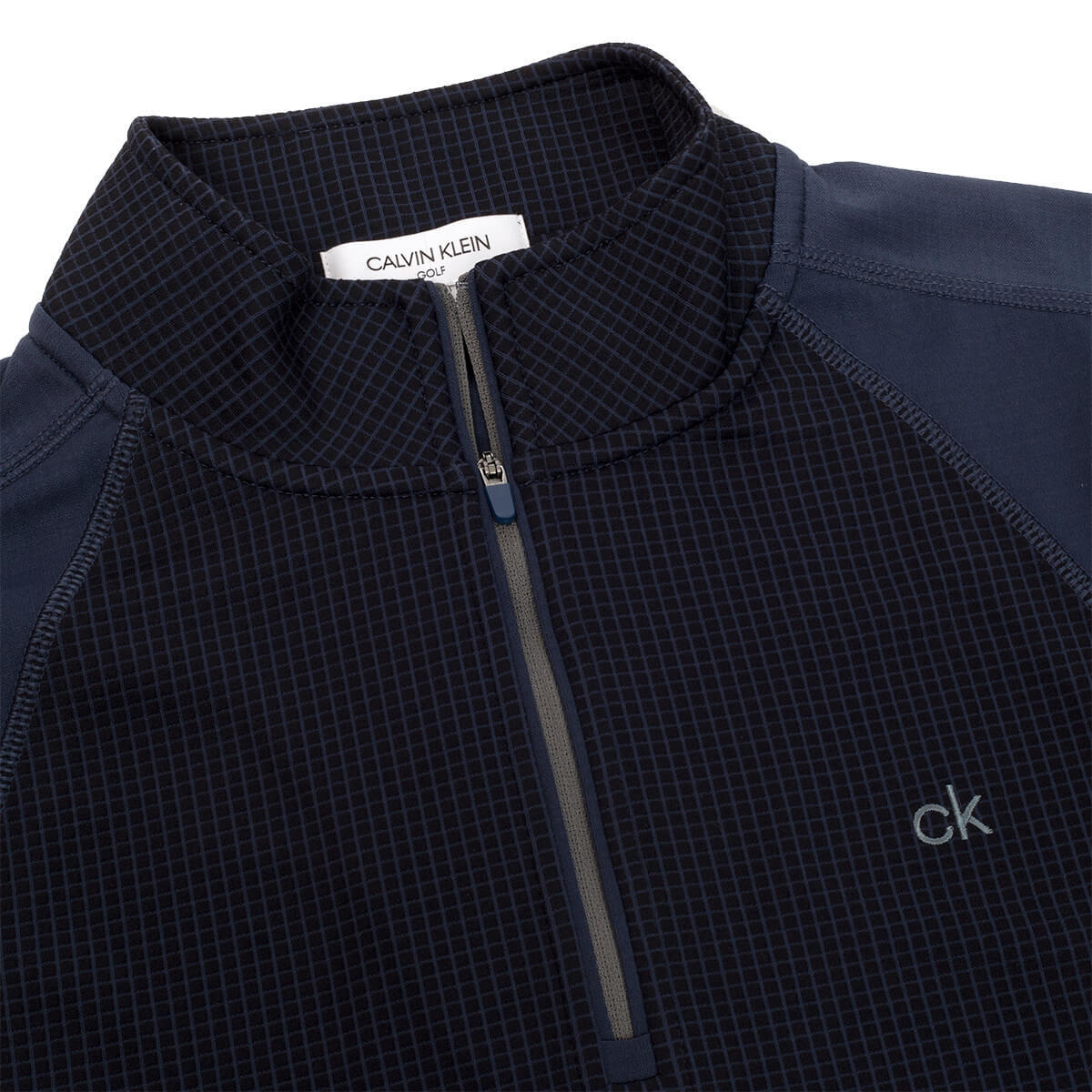Calvin Klein Mens Micro Grid CK 1/2 Zip Pullover - Navy/Slate - L ...