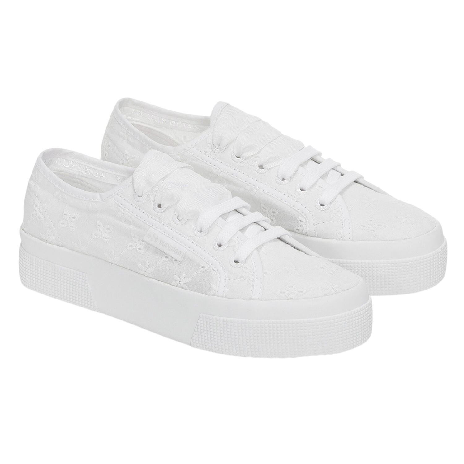 Womens/Ladies 2740 Sangallo Flower Trainers (Total White) | Decathlon