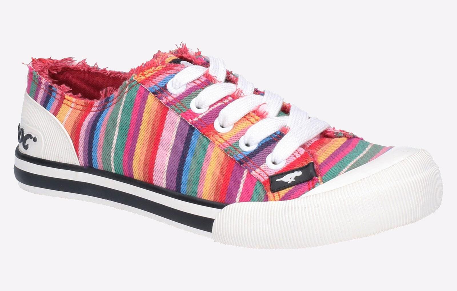 Rocket Dog Jazzin Eden Stripe Cotton Women's Red Multi Trainers | Decathlon