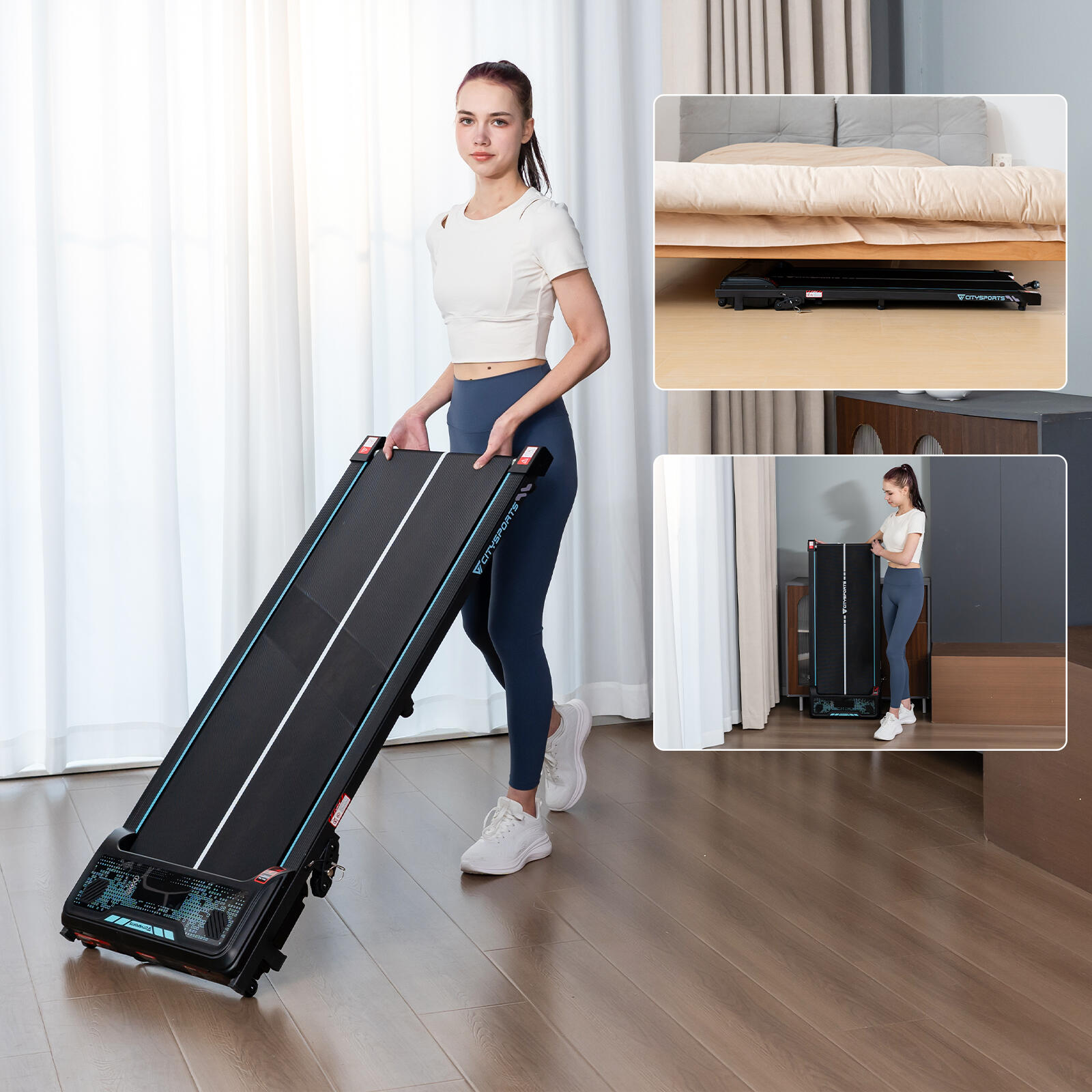 Walking Treadmill Tilt up to 4%. WP6,440W,6.0km/h,Bluetooth,Remote ...