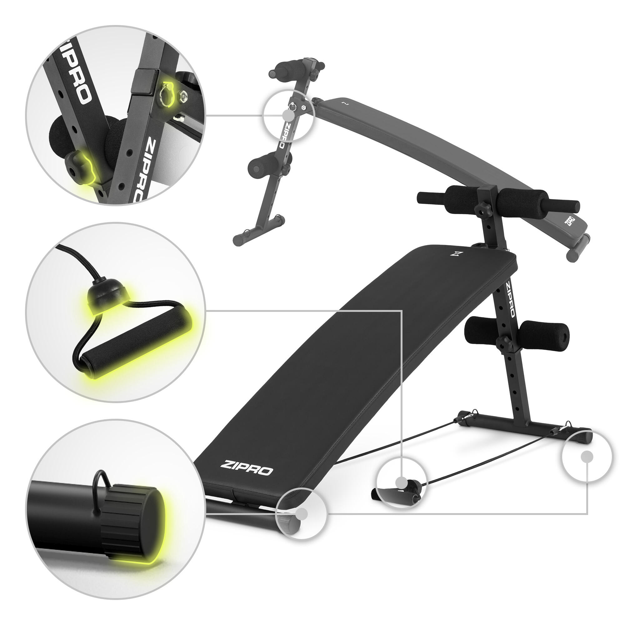 Fitnessbank Zipro Slant halterbank, trainingsbank met 2 ...