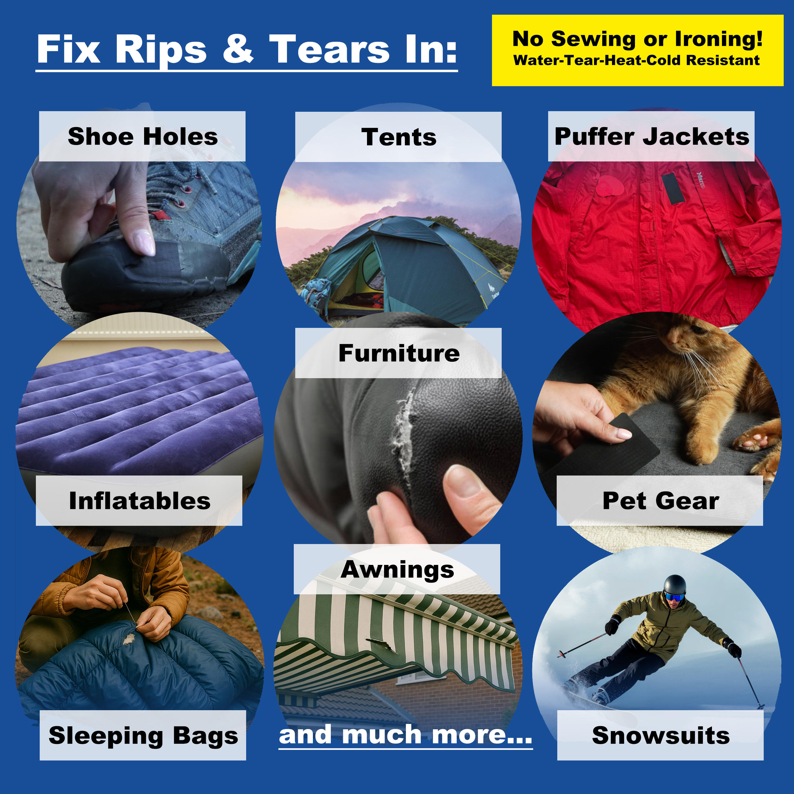 aZengear Self-Adhesive, Tear-Cold-Heat-Resistant Repair Patches (2 Pack ...