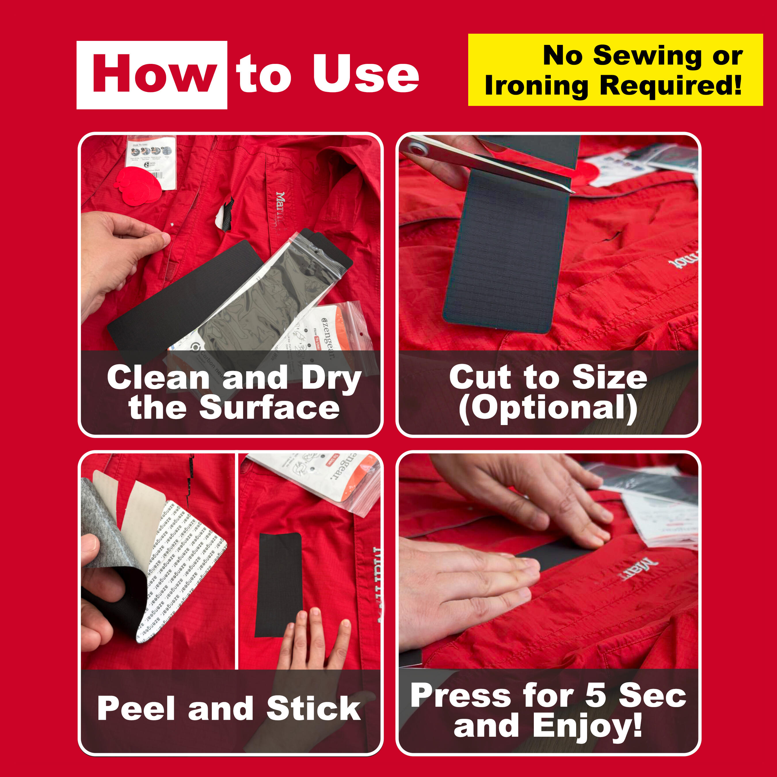 aZengear Self-Adhesive, Tear-Cold-Heat-Resistant Repair Patches (2 Pack ...