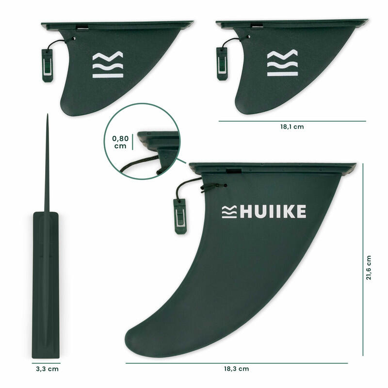 Paddle Board Fin 3 Pack Safety Lock, HUIIKE, Green, Detachable ...