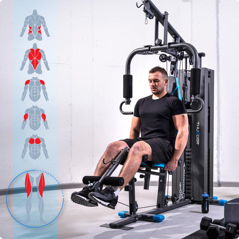 THUNDER - Aparat fitness multifunctional Thunder Force, 1 post de lucru, greutăți 87kg | Decathlon