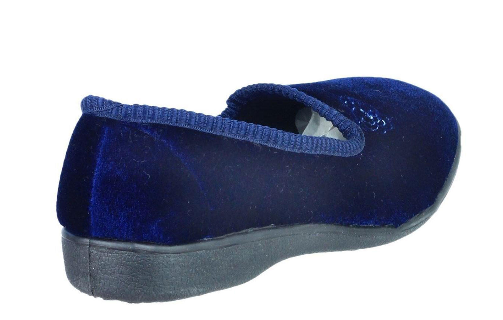 Mirak Simone Women's Slippers — Velour Embroidery, Navy MIRAK | Decathlon