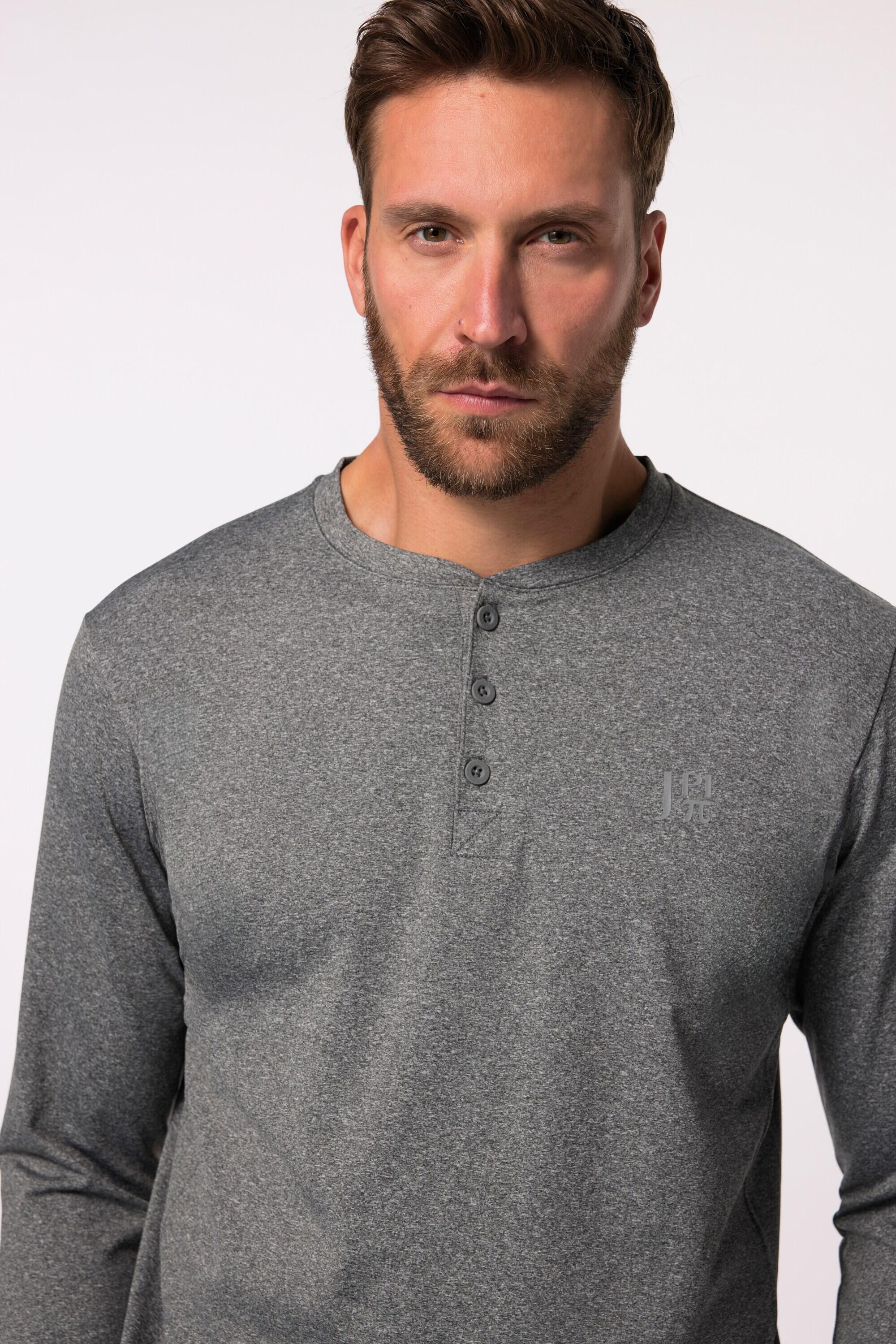 JAY-PI FLEXNAMIC® Technical Henley Trekking Long Sleeve GREY JAY PI ...