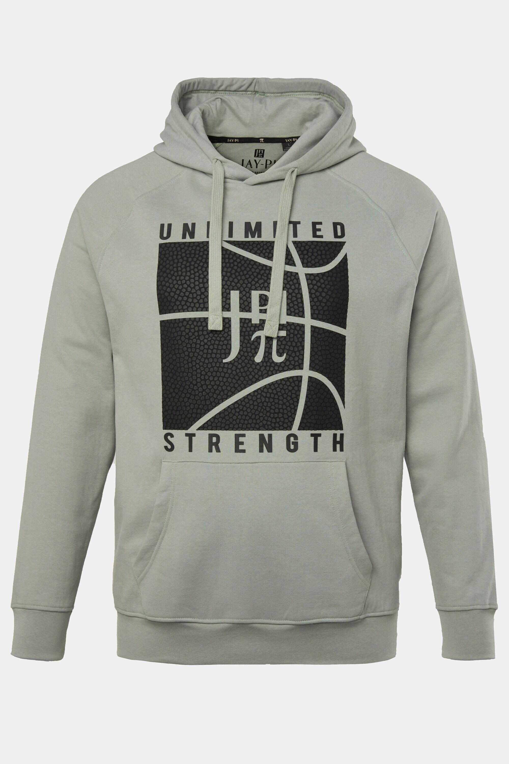 JAY-PI Men's Hooded Sweatshirt Green Fleece 60% Cotton Basketball Print ...