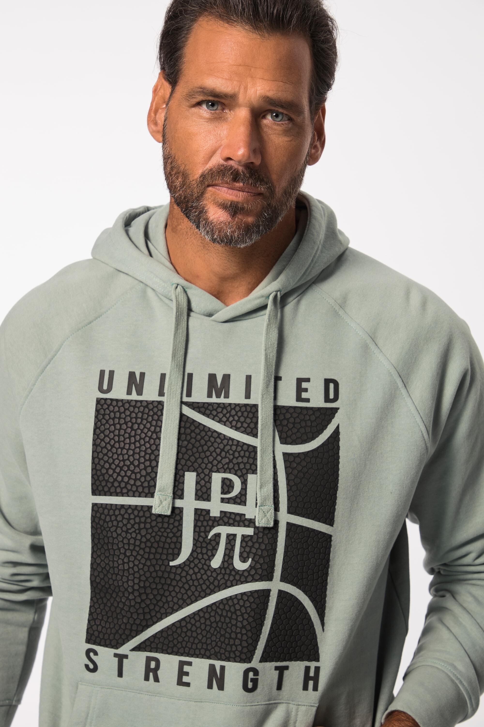 JAY-PI Men's Hooded Sweatshirt Green Fleece 60% Cotton Basketball Print ...