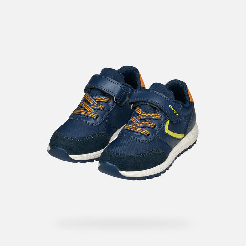 Baskets Garçon ALBEN BOY Bleu Marine/Citron Vert GEOX | Decathlon