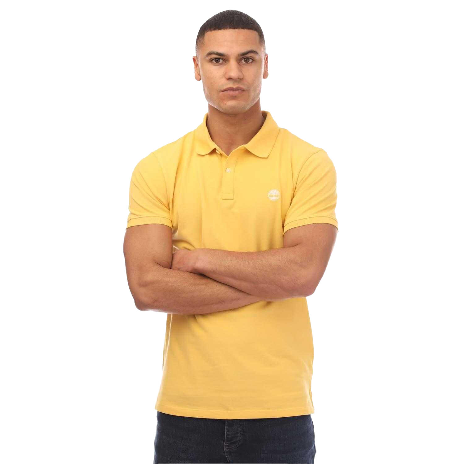 Mens Oyster River Logo ShortSleeved Polo Shirt (Yellow) TIMBERLAND ...