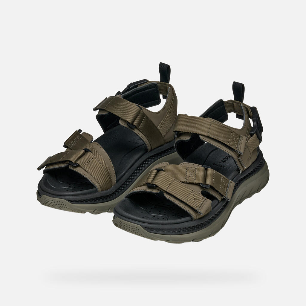 Geox U SPHERICA ACTIF X S Polyester Blend Men's Military Flip Flops ...