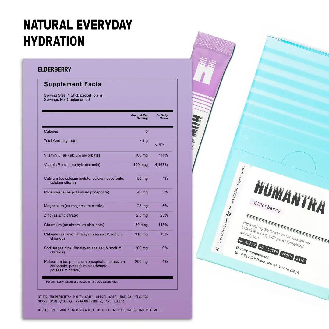 HUMANTRA Hydration Sachets Essential Minerals & All 6 Electrolytes ...
