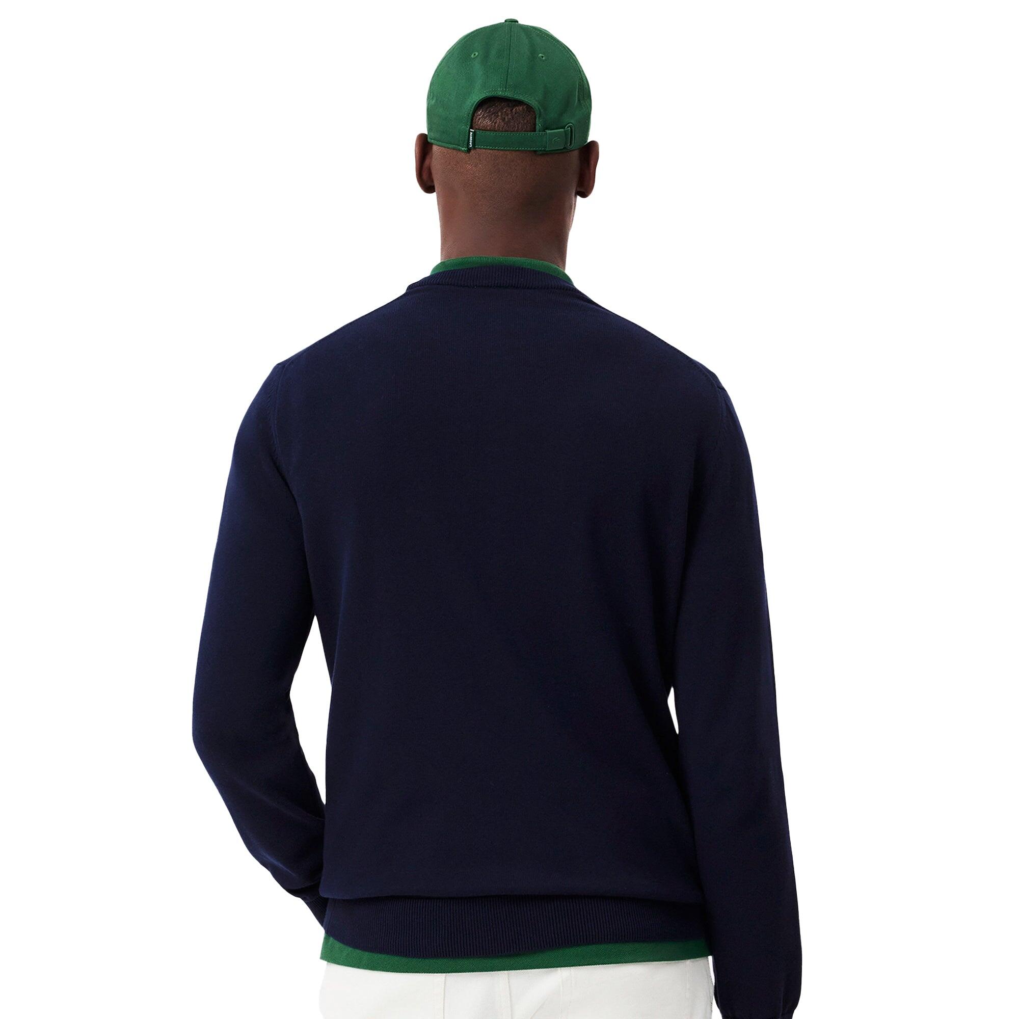 Monochrome Crew Neck Sweater Navy Blue LACOSTE | Decathlon
