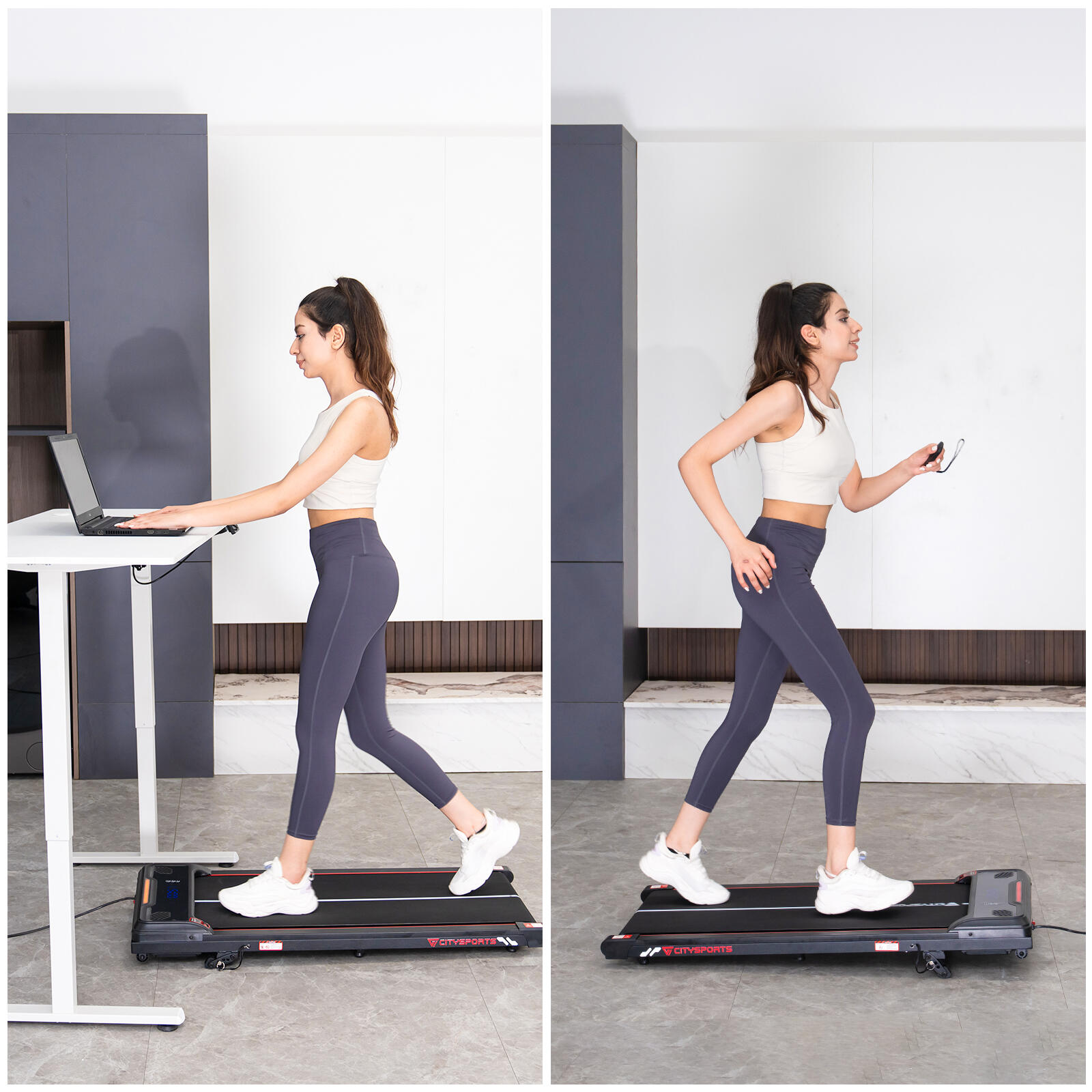 Walking Treadmill Incline up to 13.41%-3 Positions.6.0km/h, Bluetooth ...