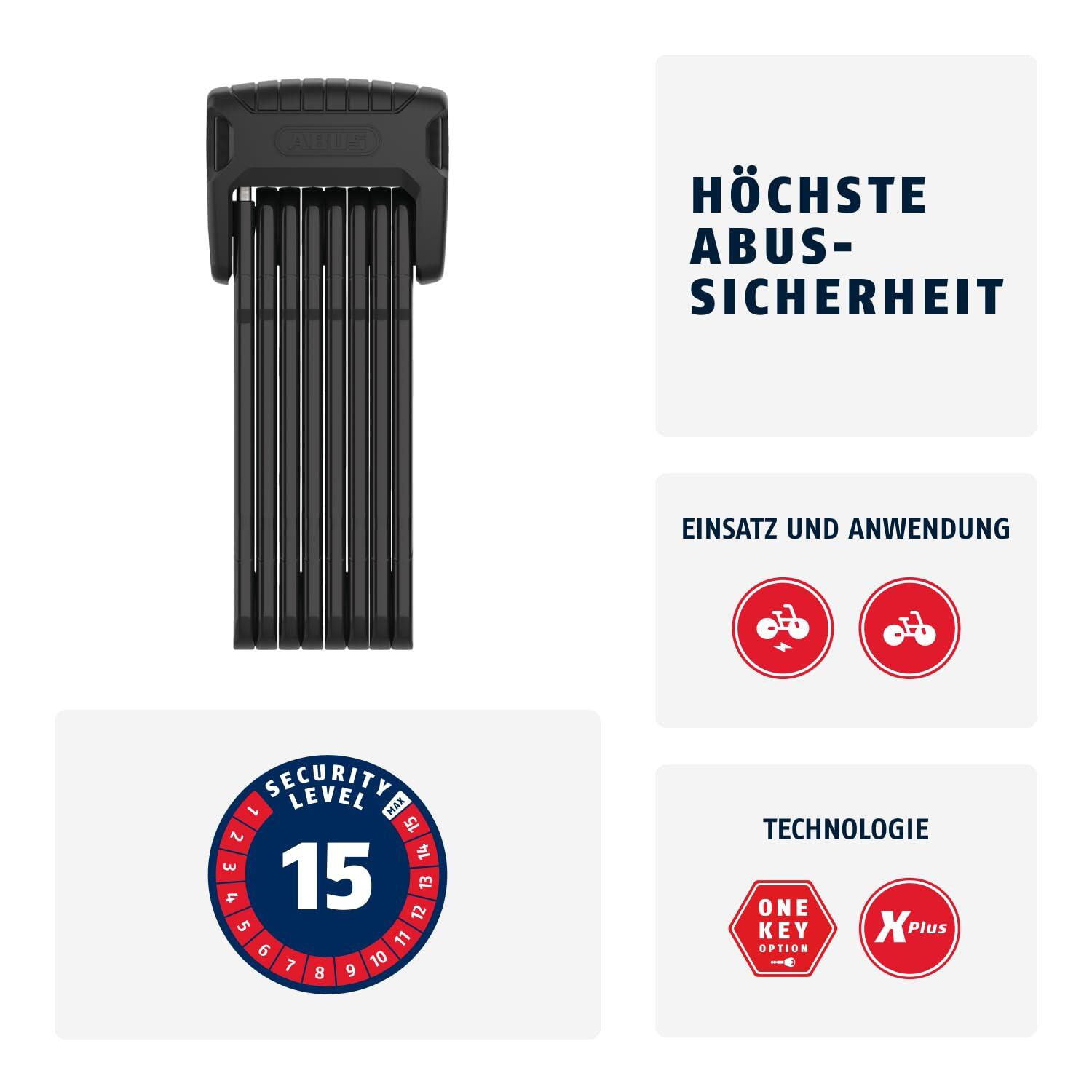 Folding anti-theft lock + bracket Abus Granit XPlus 6500K SH - Decathlon