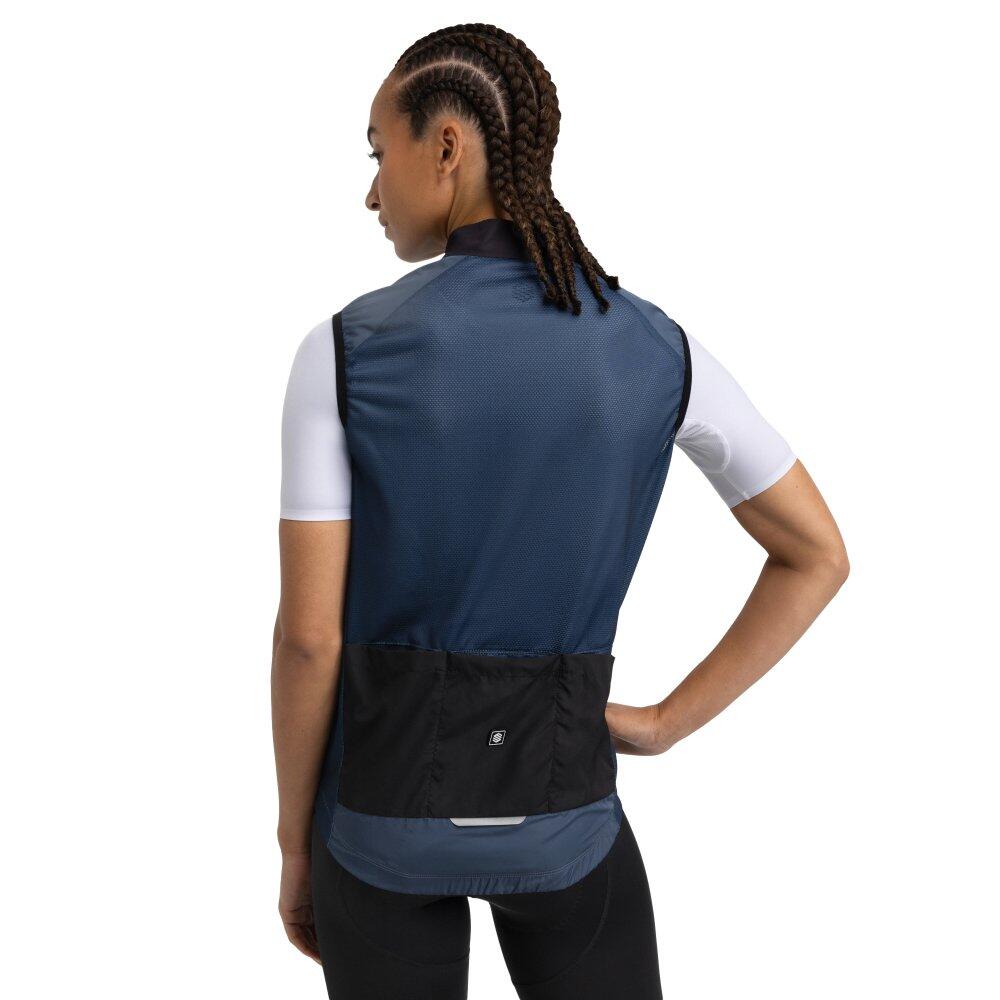 Chaleco cortavientos ciclismo mujer V1-W Lavaredo Azul SIROKO | Decathlon