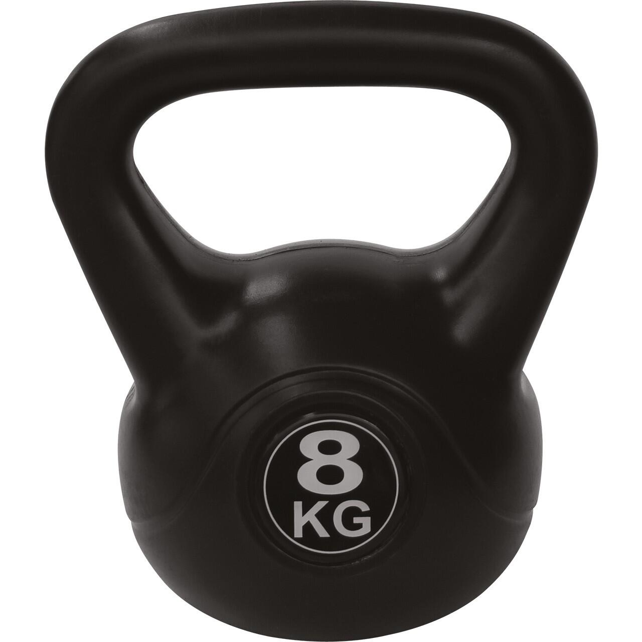 Tunturi 8 kg PVC Kettlebell, Black - Robust and Washable Kettlebell ...