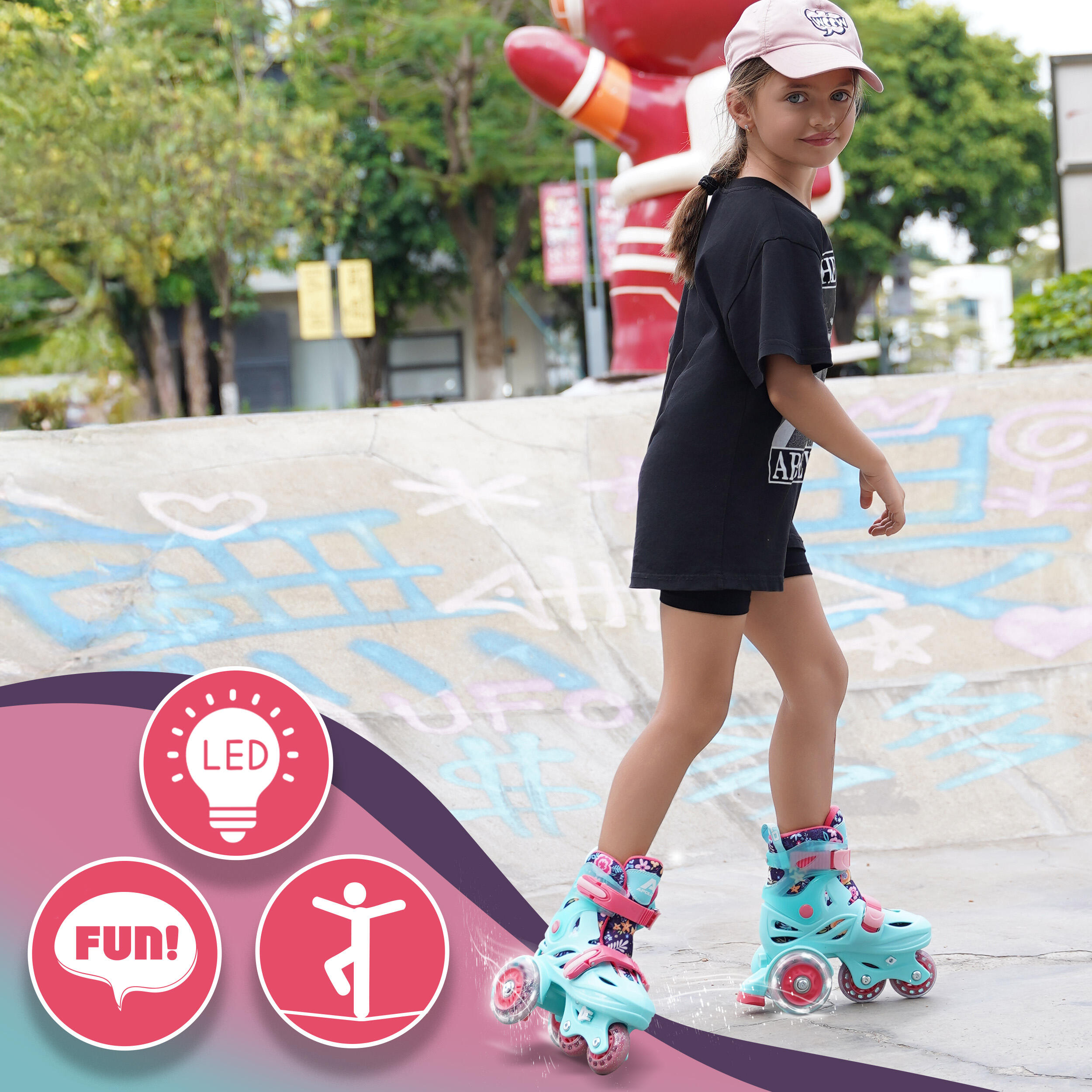 Pattini regolabili bambini MY 1ST SKATES - menta taglia 26–30 APOLLO ...