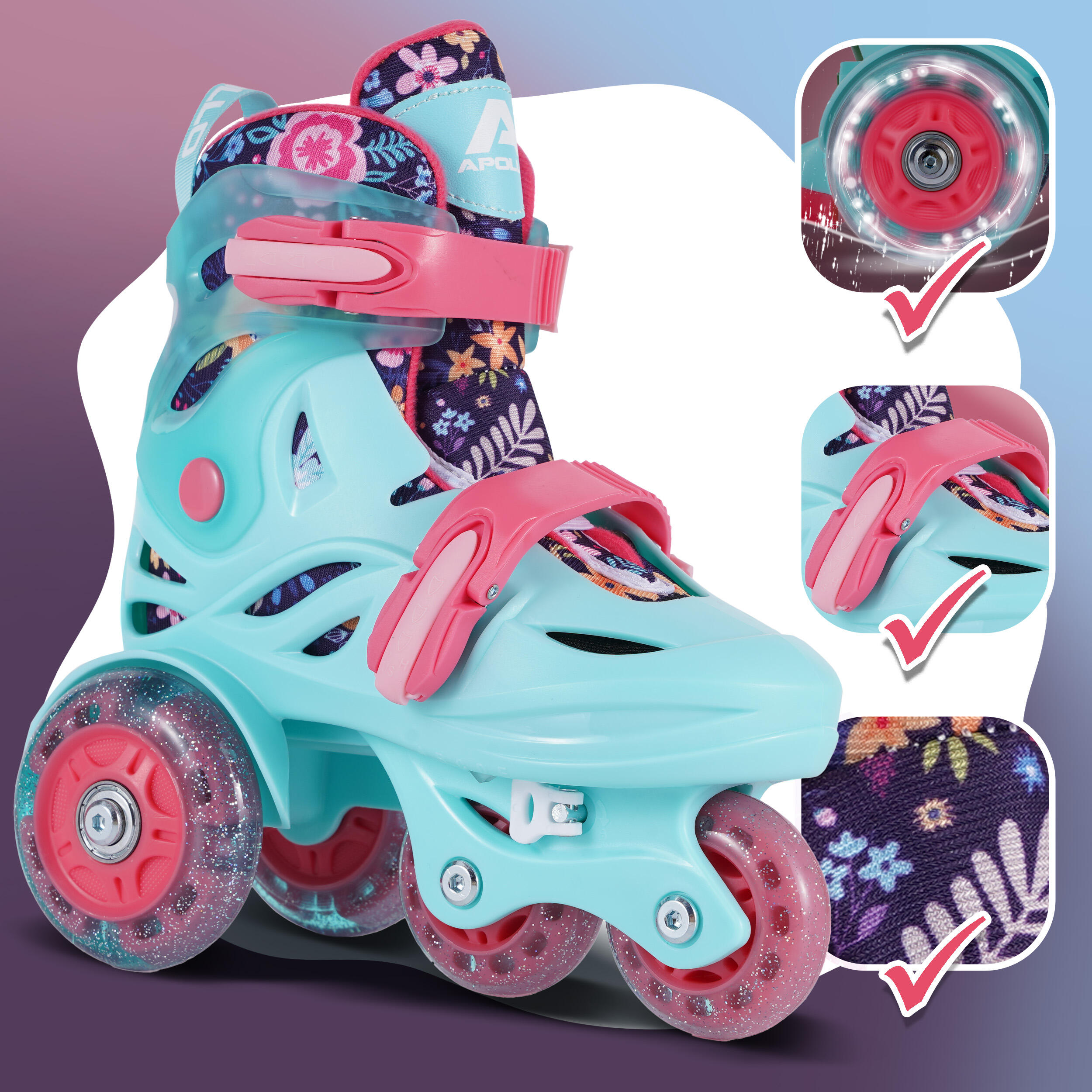 Pattini regolabili bambini MY 1ST SKATES - menta taglia 26–30 APOLLO ...