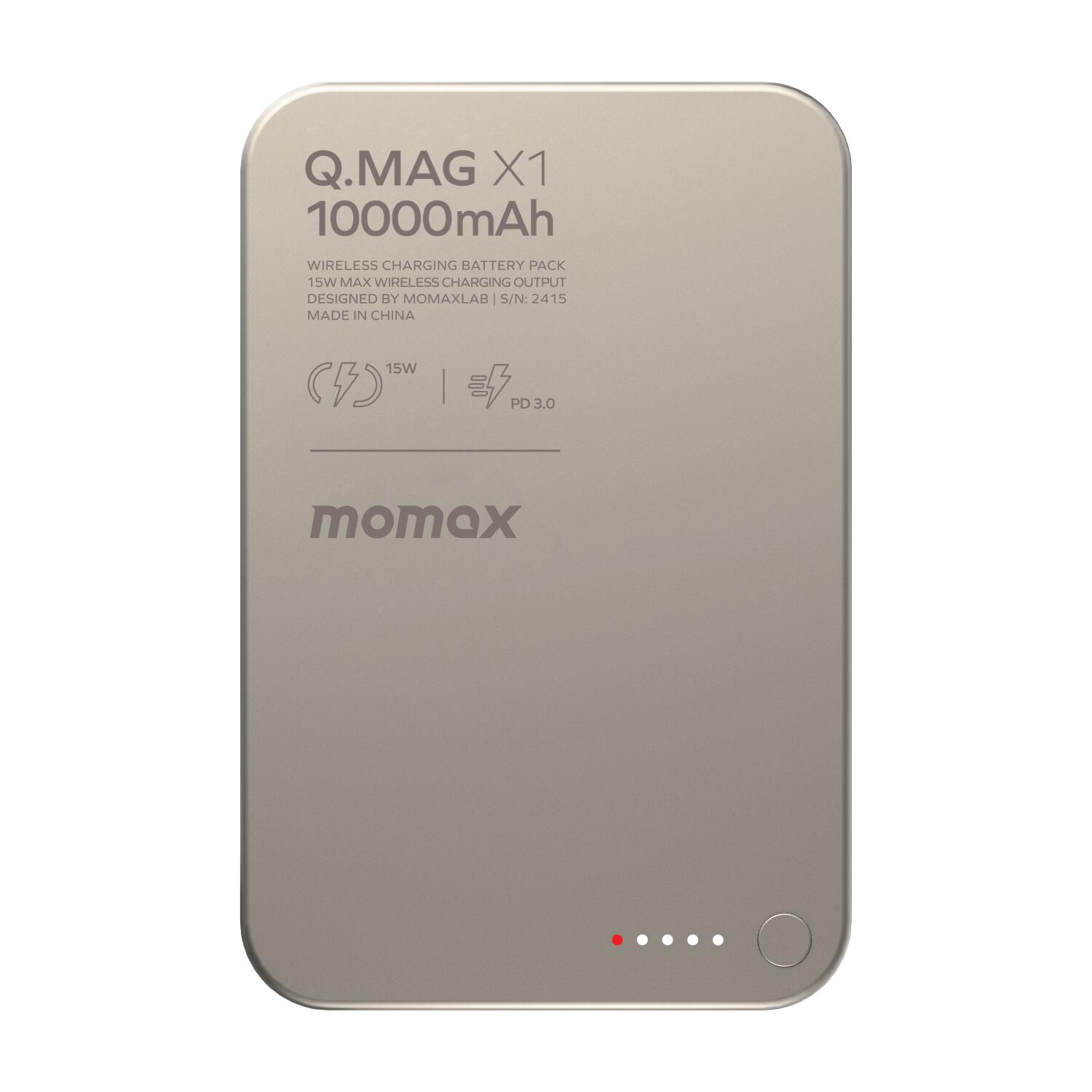 Q.Mag X1 10000mAh magnetic wireless battery pack - Titanium