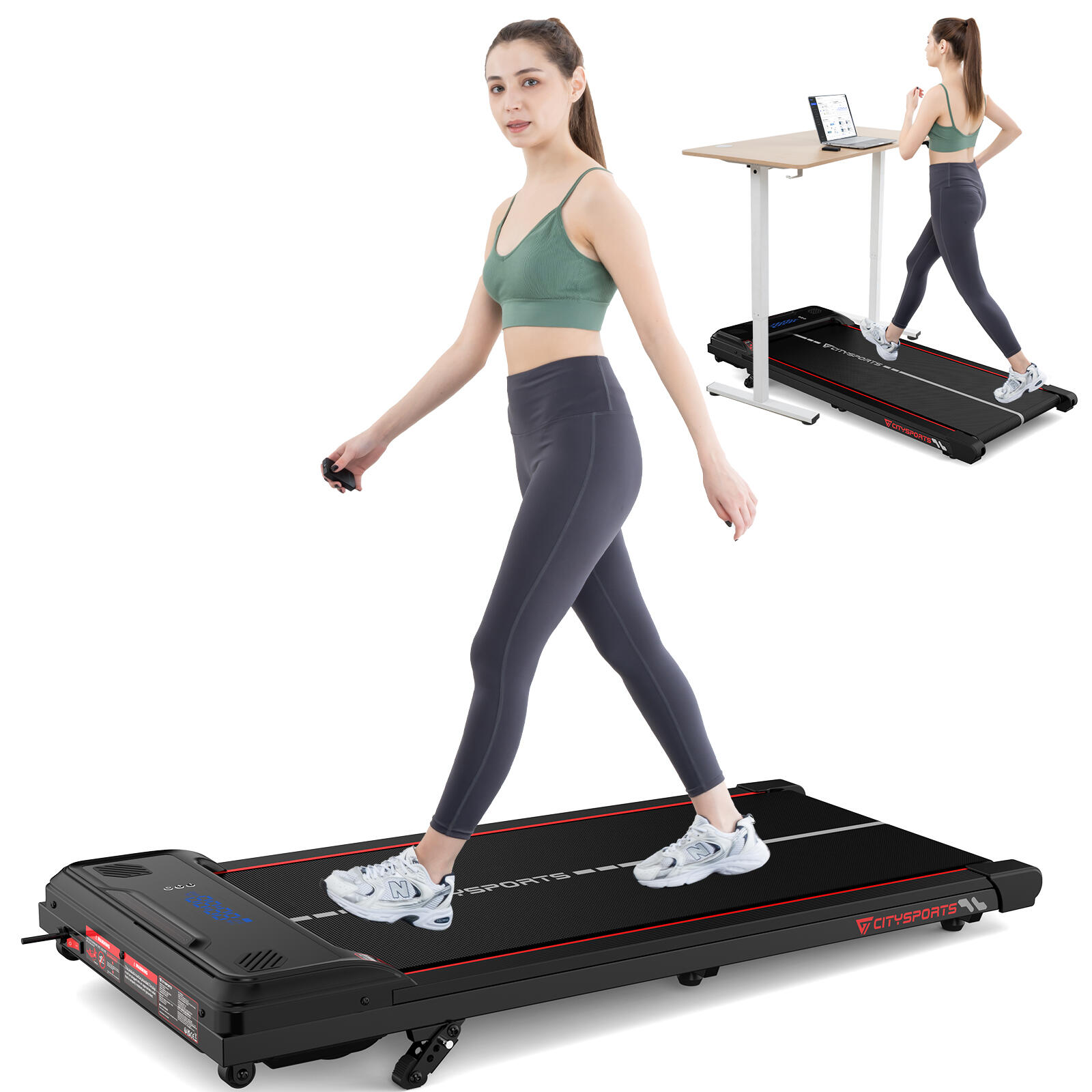Walking Treadmill Incline up to 13.41%-3 Positions,6.0km/h, Bluetooth ...