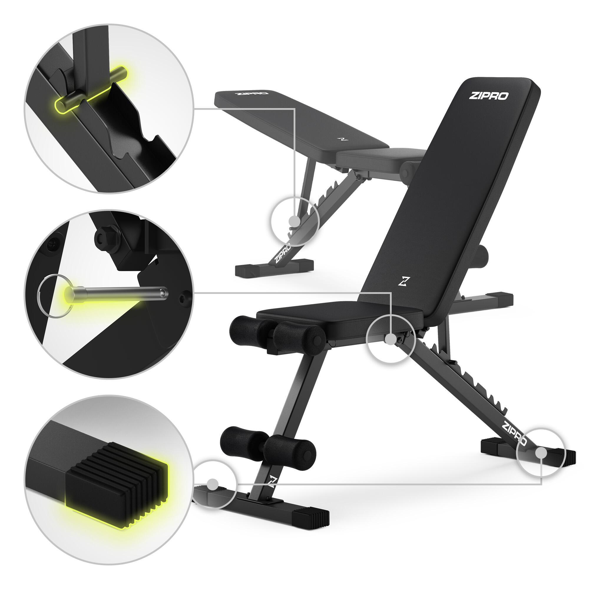 Banc de musculation Zipro Stride inclinable abdominaux | Decathlon