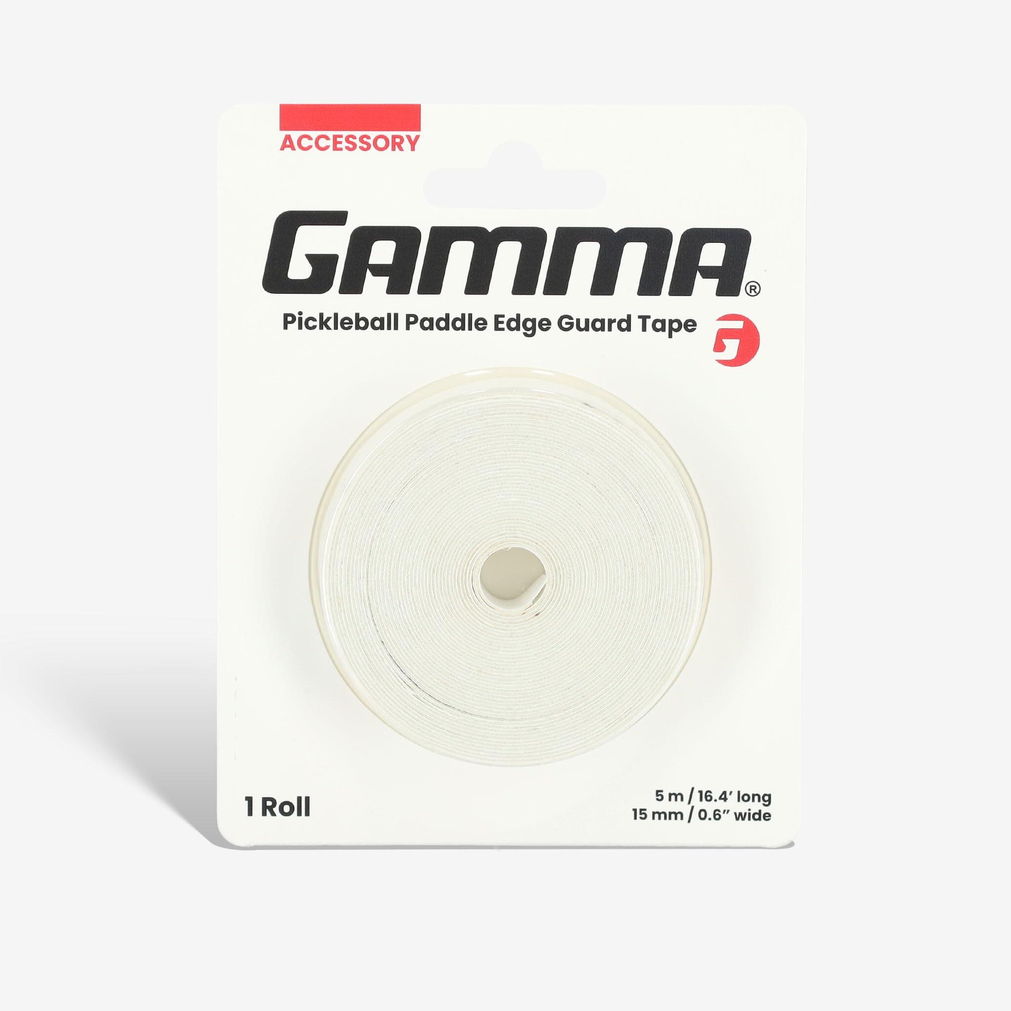 Gamma Pickleball Paddle Edge Guard Tape 5m Roll, 15mm width - White ...