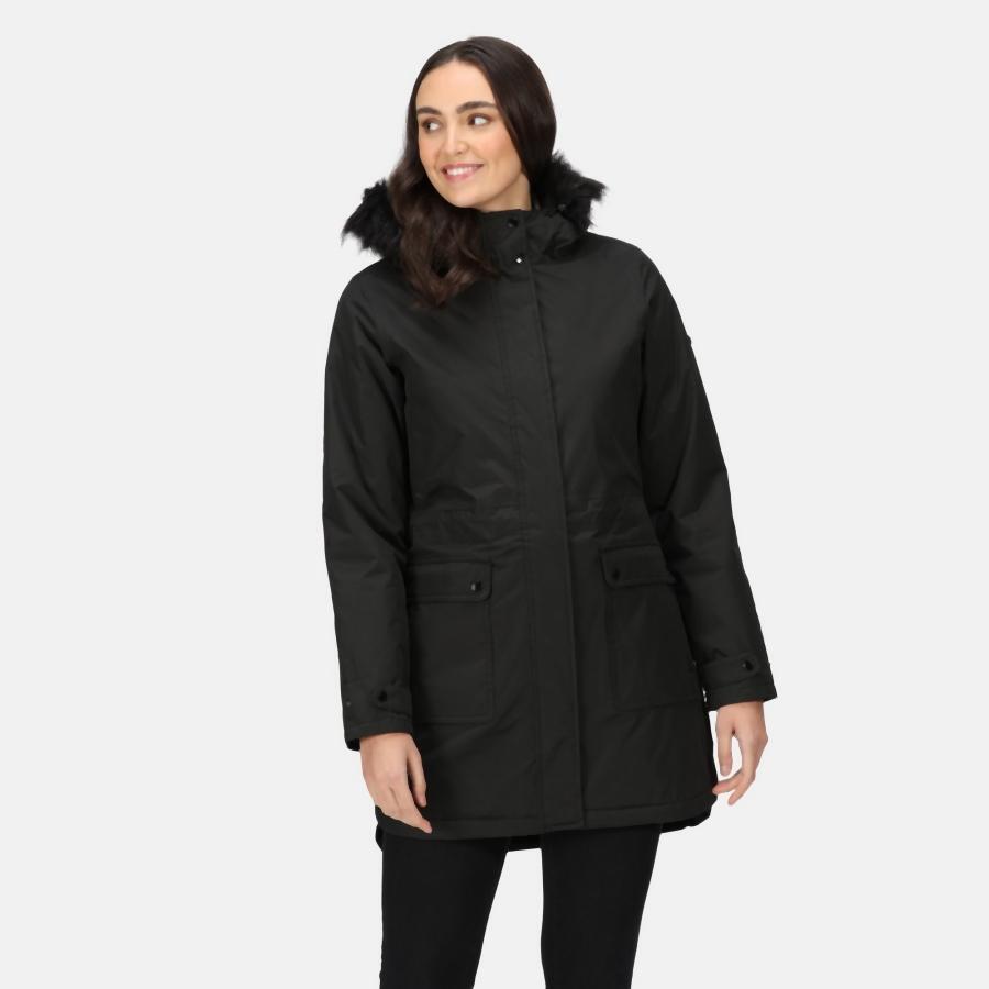 Regatta Sabinka wasserdichte Winterjacke Damen Wintermantel Black 40 ...