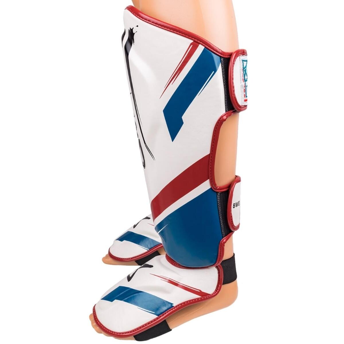 8 WEAPONS Shin Guards, Shift, white-navy-red, M | Decathlon