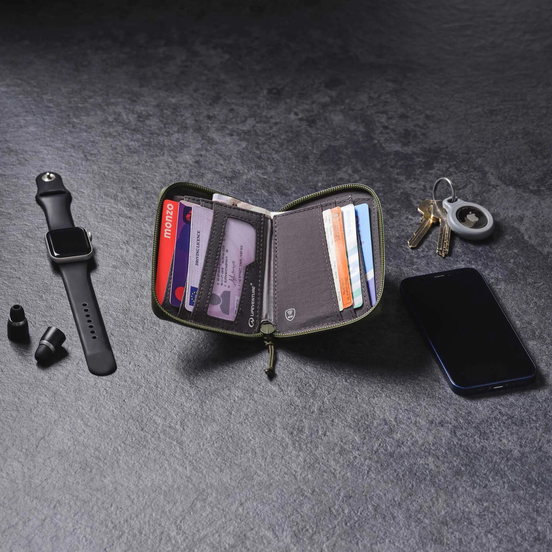 RFiD Recycled Bi-Fold Wallet Card Holder LIFEVENTURE | Decathlon