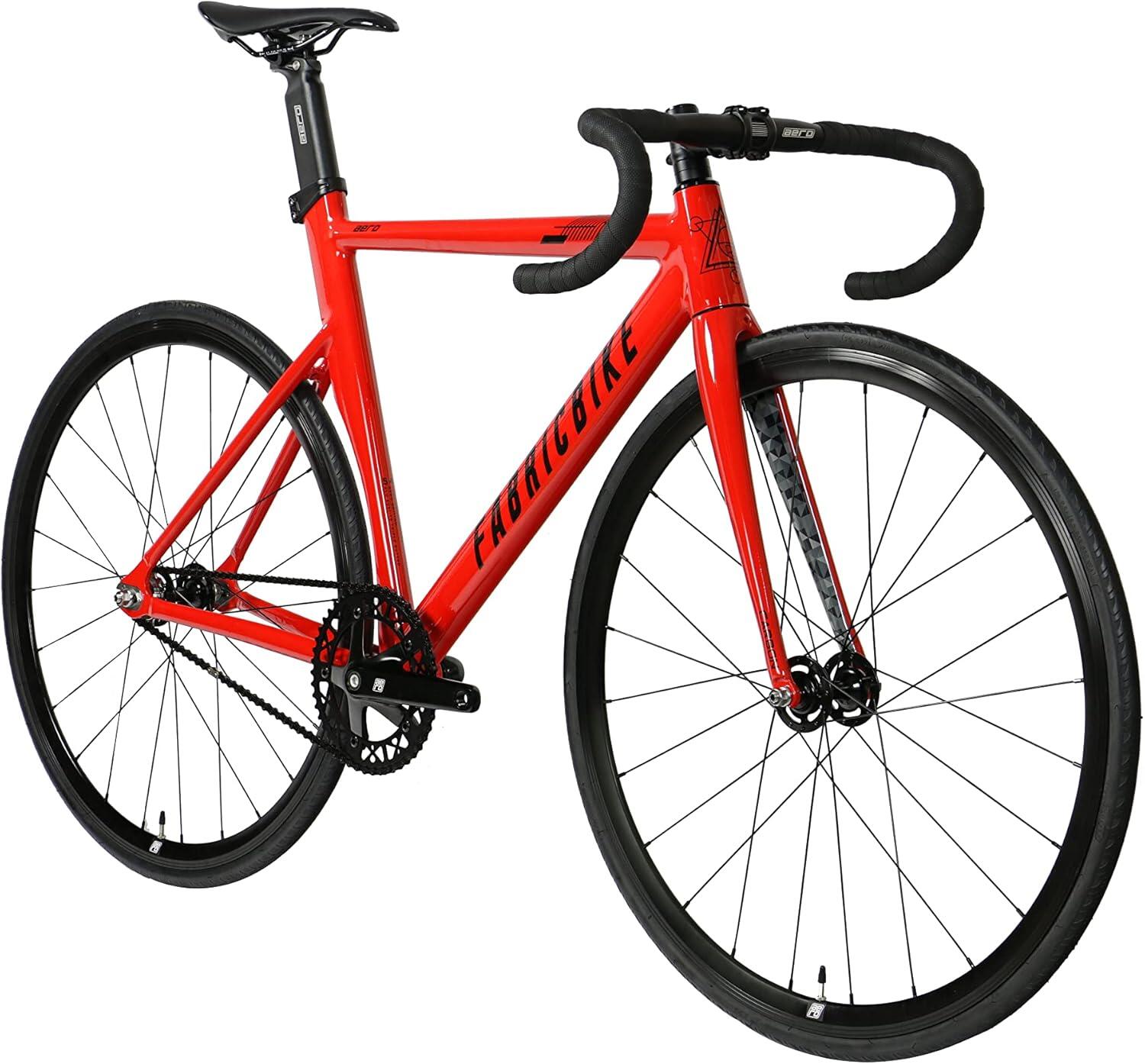 Bici Fixed Gear Aero, telaio alluminio e forcella carbonio 28" - Glossy Red FABRICBIKE | Decathlon