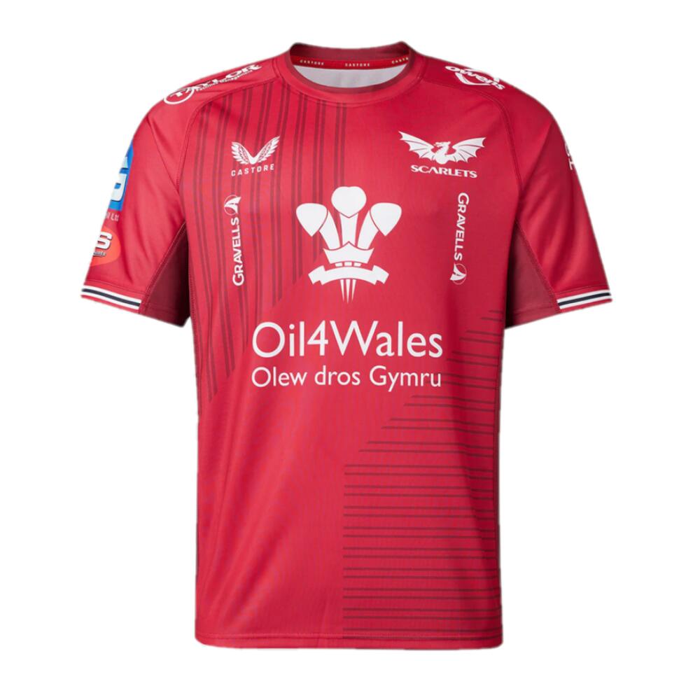 Scarlets Men's Rugby Shirt Castore Home Pro Jersey CASTORE | Decathlon