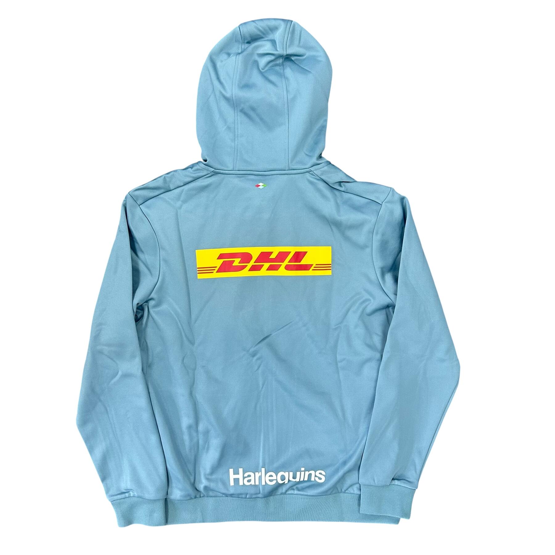 Harlequins Men's Rugby Hoodie Training Blue Zip Through Hoodie Top ...