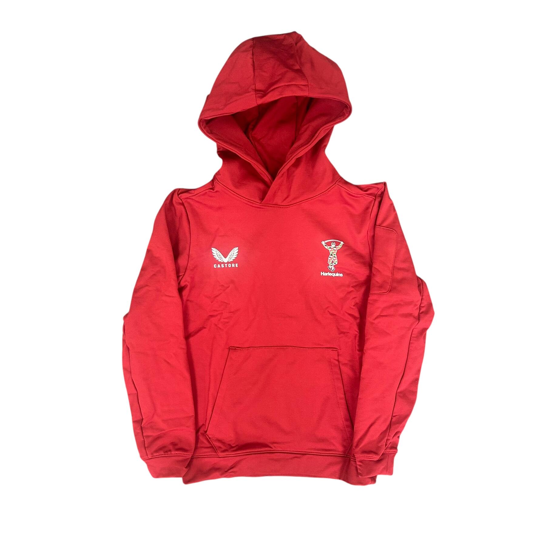 Harlequins Kid's Rugby Hoodie Red Tech Fleece Hoodie Training Top ...
