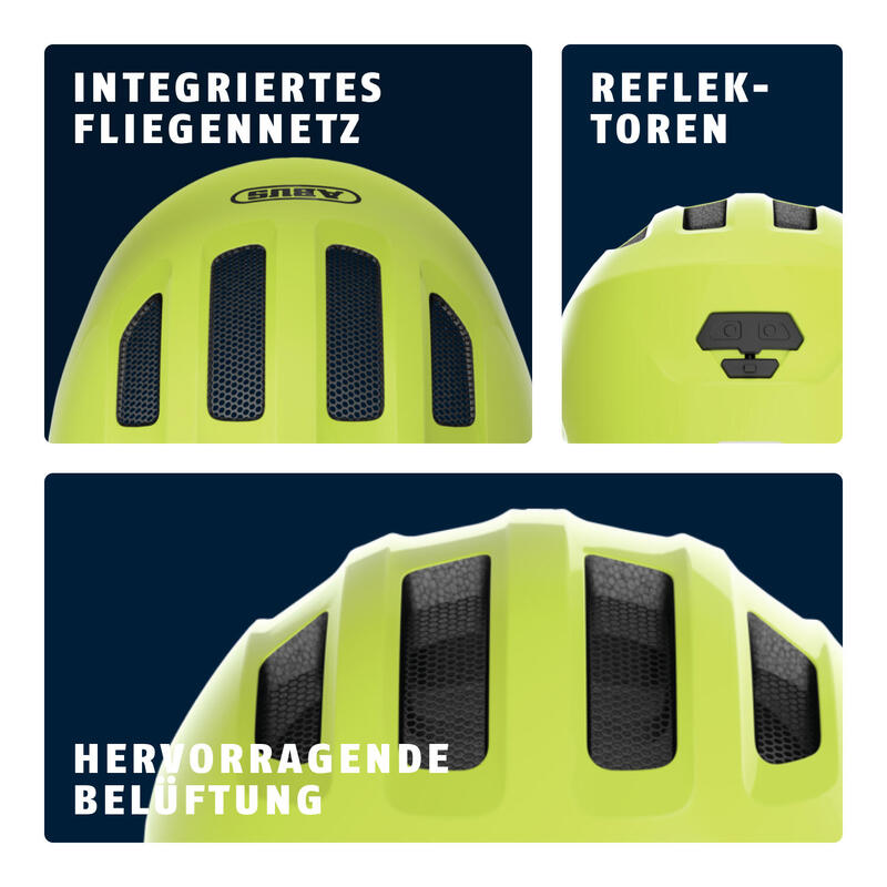 Casque Vélo Smiley 3.0 Jaune Brillant M 50-55 Cm ABUS - Decathlon