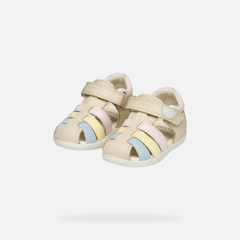 Sandales Bébé Fille B SANDAL MACCHIA GIR Ivoire Clair/Jaune Clair GEOX ...