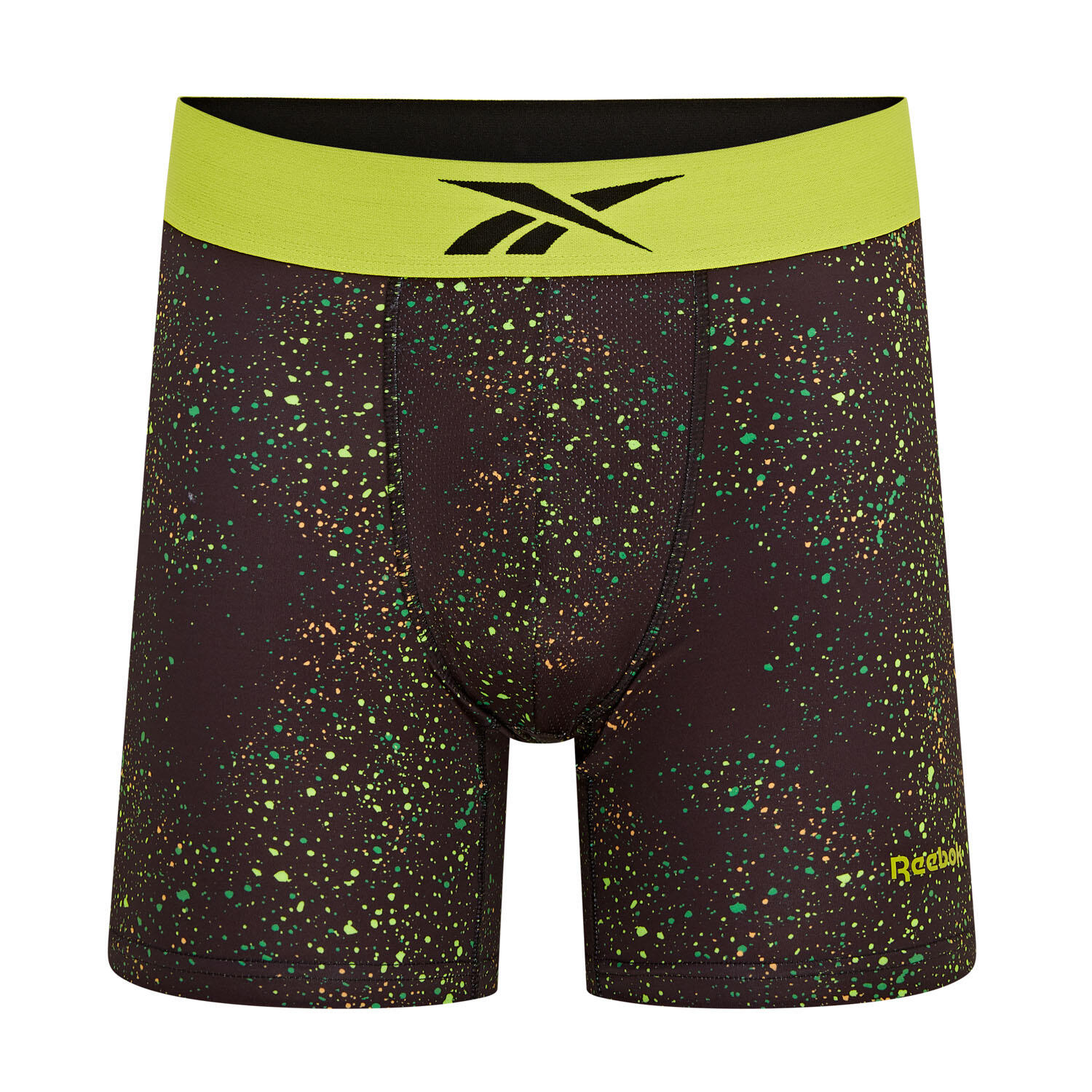 Mens Reebok 3 pack Benji sports trunks Black/Acid Yellow Print /Grey ...