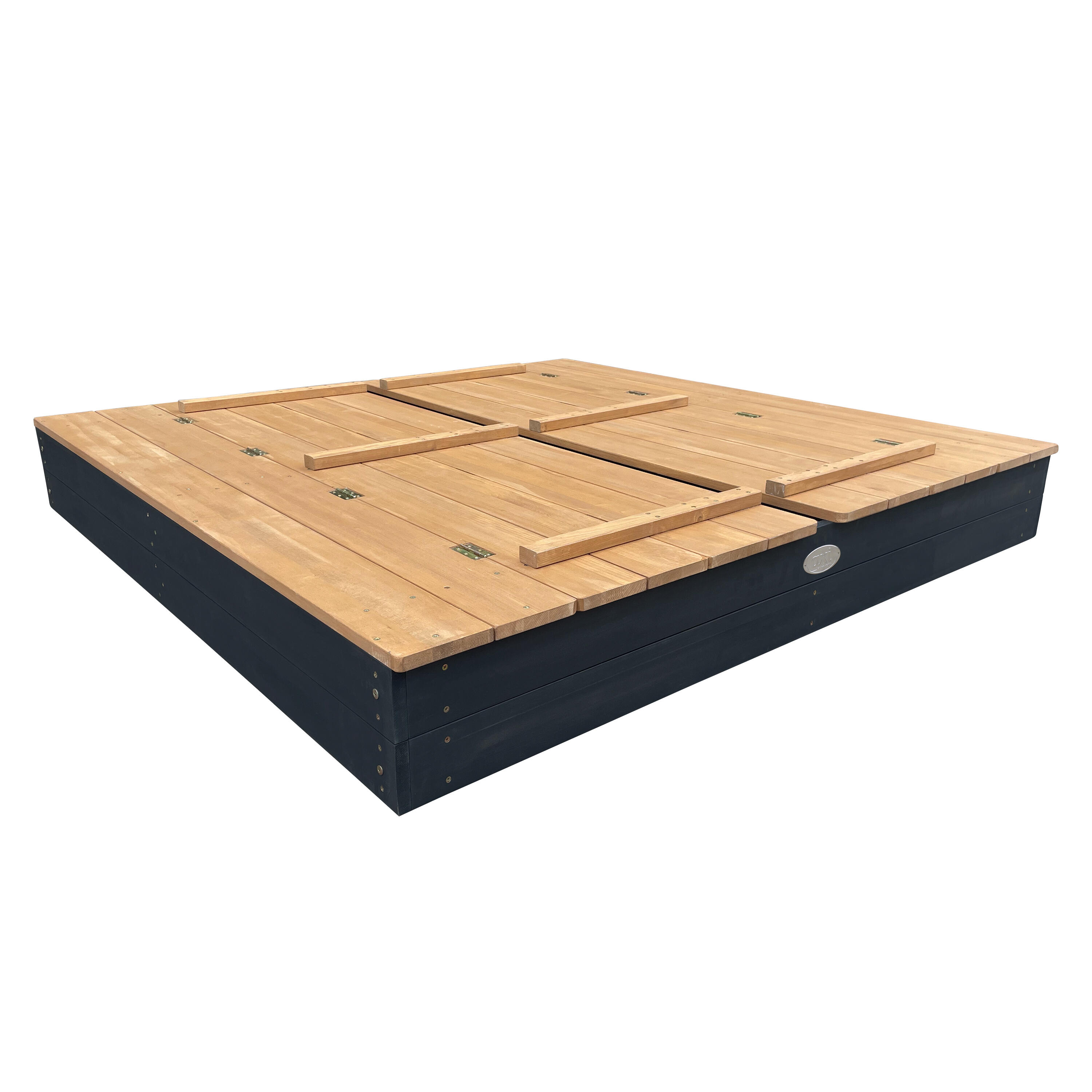 AXI Ella Sandkasten XXL aus Holz mit Deckel braun/anthrazit - 150 x 150 cm AXI | Decathlon
