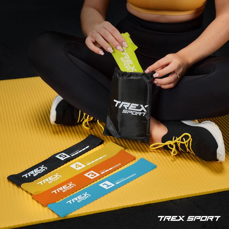 Bandes de résistance 5 pcs Trex Sport Miniband Neon 1-18 kg avec sac ...