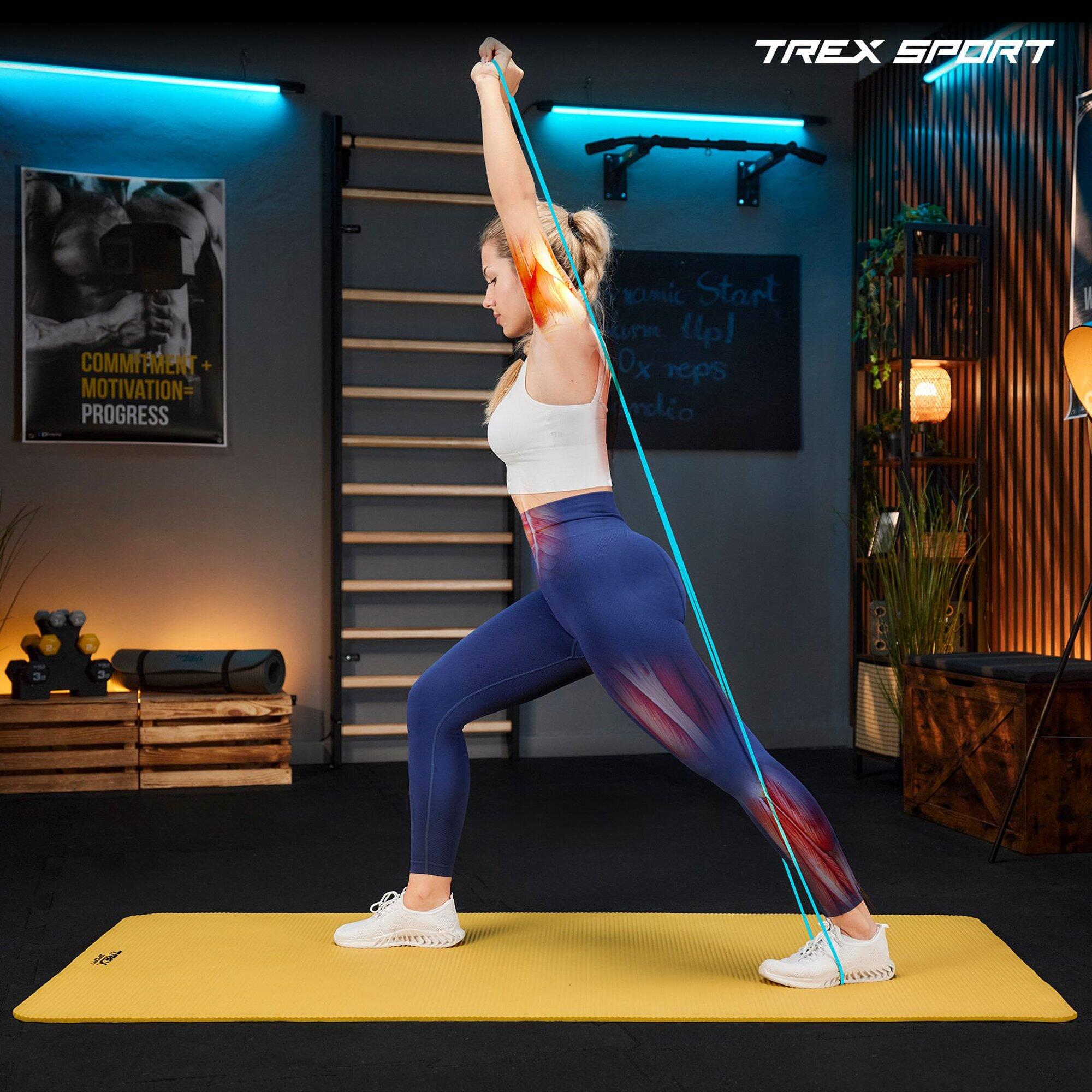 Set von 4 Trex Sport Neon-Widerstandsbändern mit Türanker Widerstand 2–41kg | Decathlon