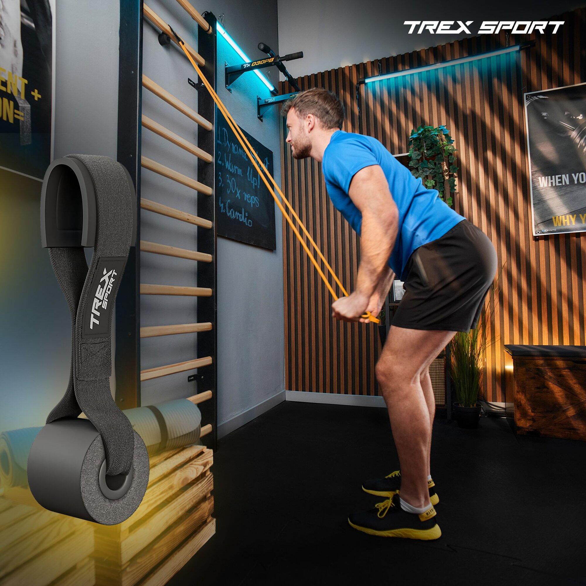 Set von 4 Trex Sport Neon-Widerstandsbändern mit Türanker Widerstand 2–41kg | Decathlon