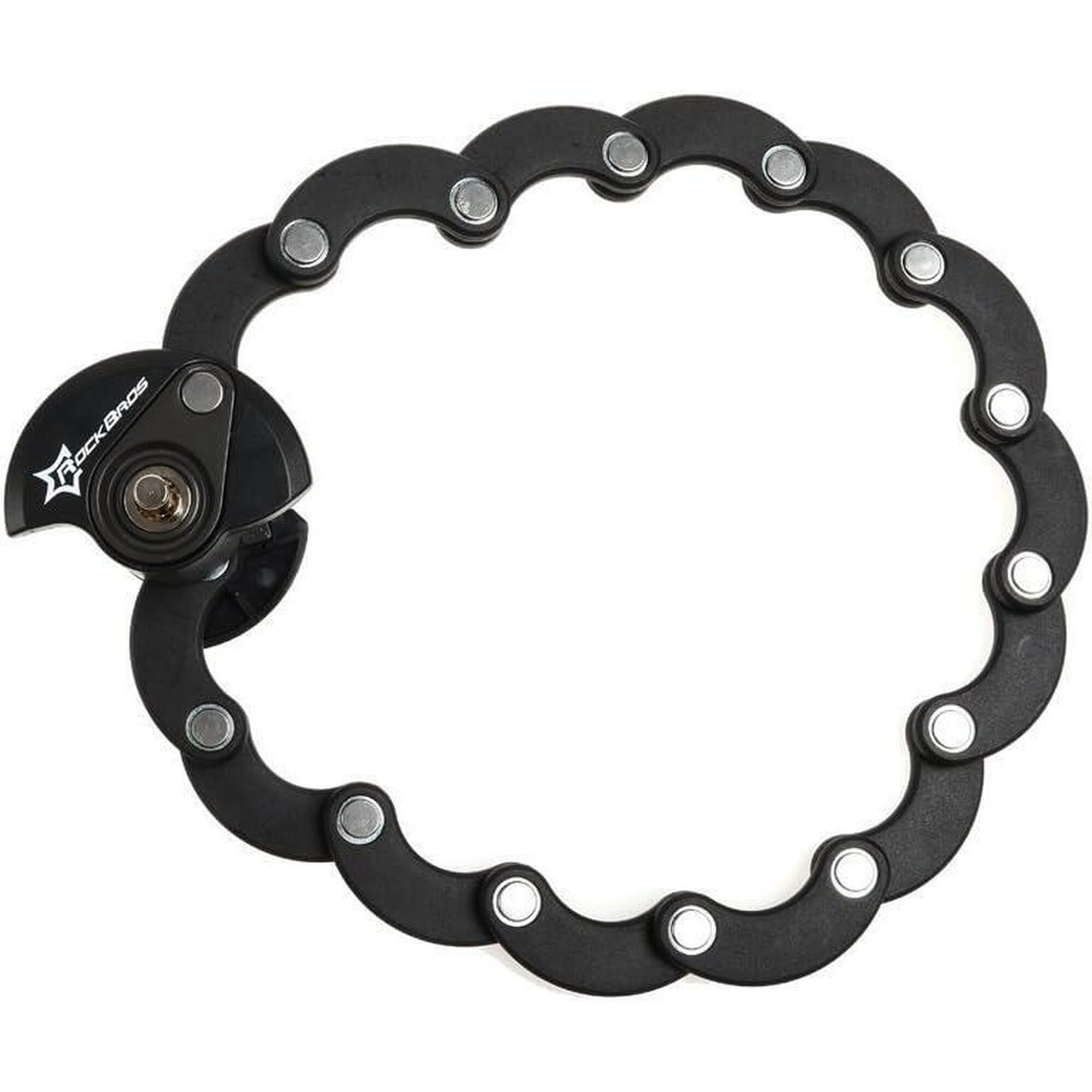 Zámek na kolo skládací s klíči a montážním držákem ROCKBROS - Decathlon